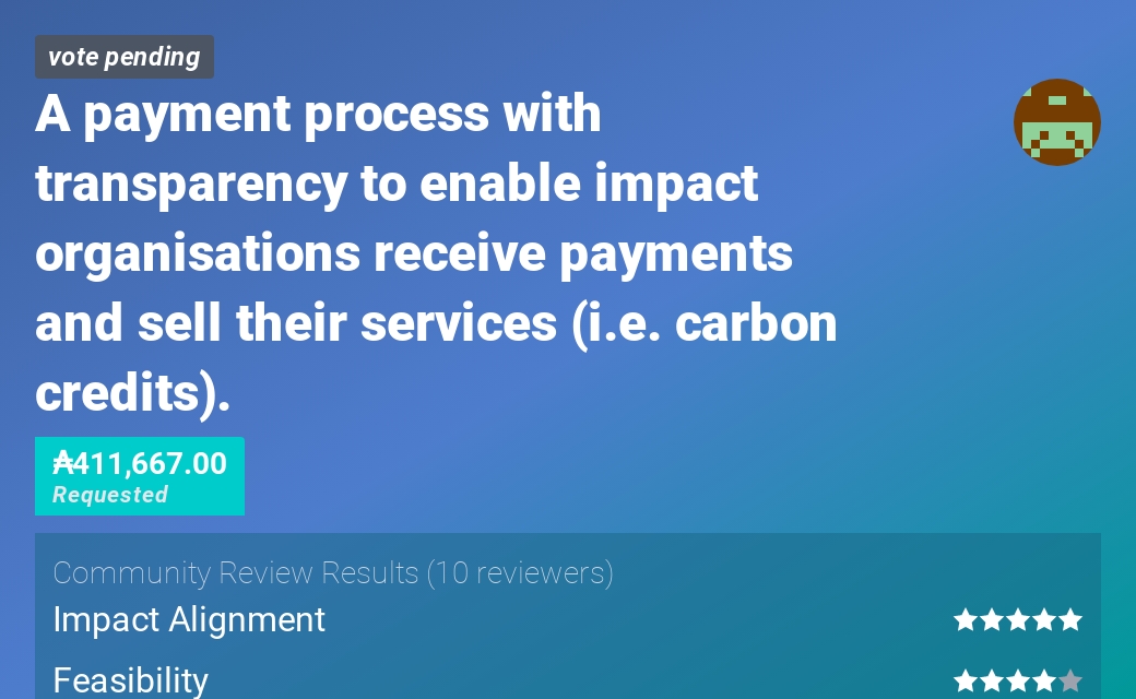A payment process with transparency to enable impact organisations ...