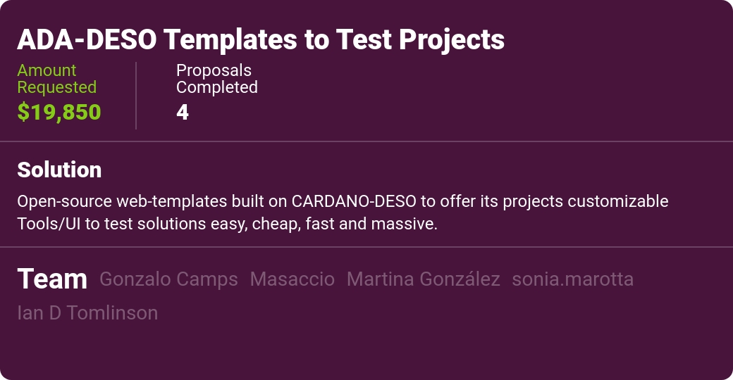 ADA-DESO Templates to Test Projects | Lido Nation English