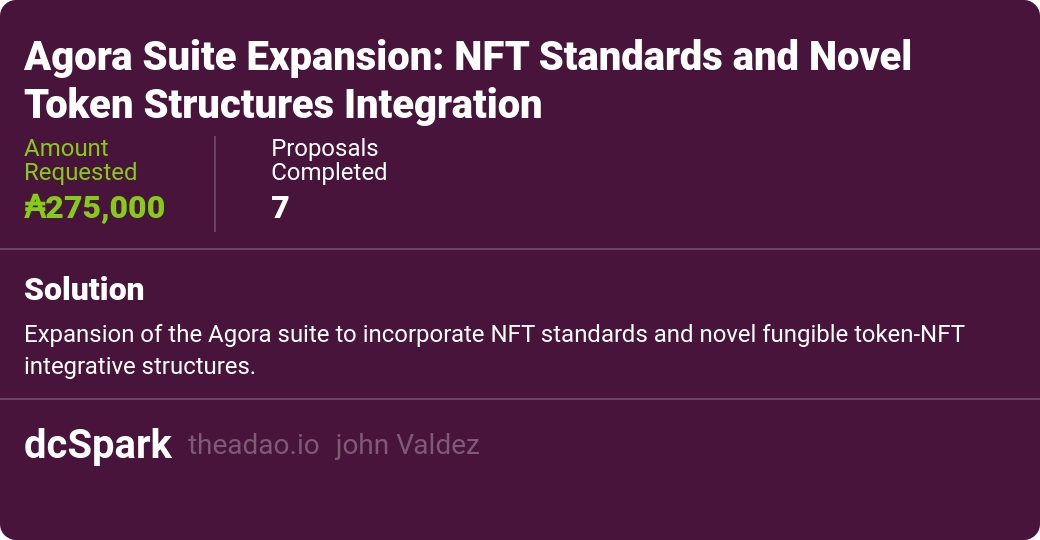 Agora Suite Expansion: NFT Standards and Novel Token Structures Integration | Lido Nation Deutsch