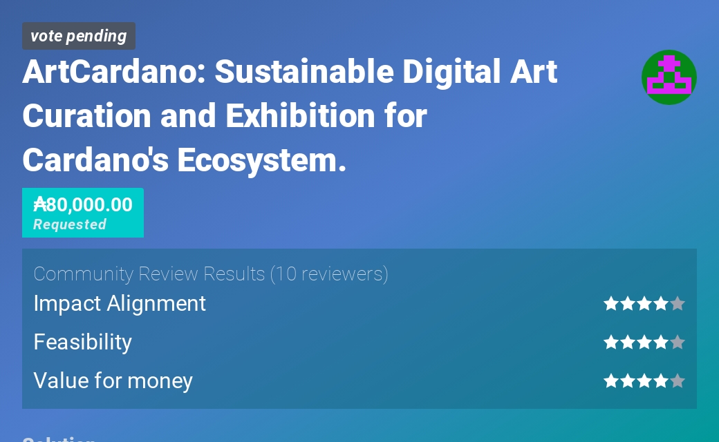 ArtCardano: Sustainable Digital Art Curation and Exhibition for Cardano ...