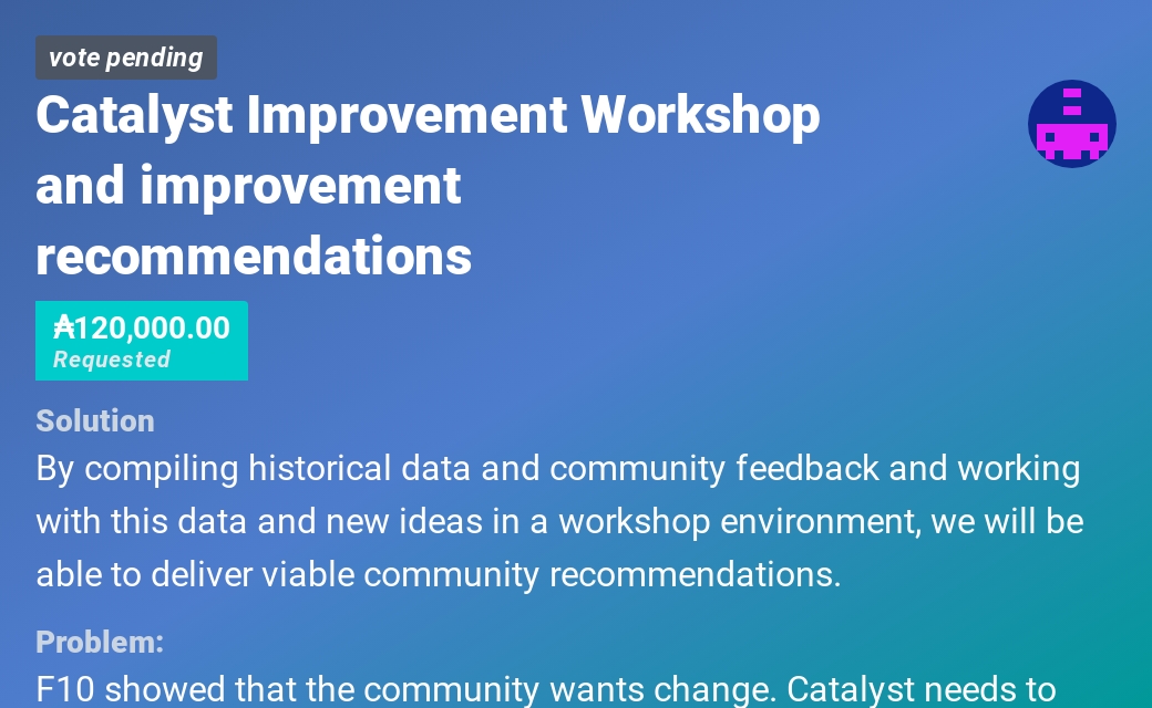 Catalyst Improvement Workshop and improvement recommendations | Lido Nation English
