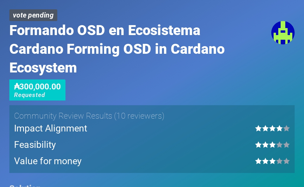 Formando OSD en Ecosistema Cardano Forming OSD in Cardano Ecosystem ...