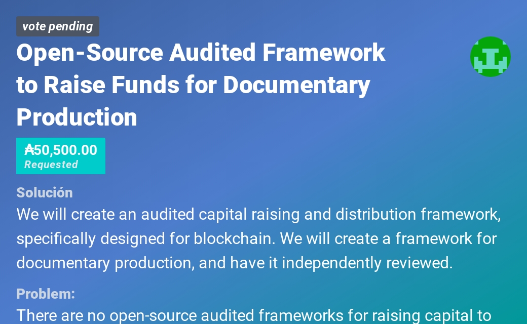 Open-Source Audited Framework to Raise Funds for Documentary Production ...