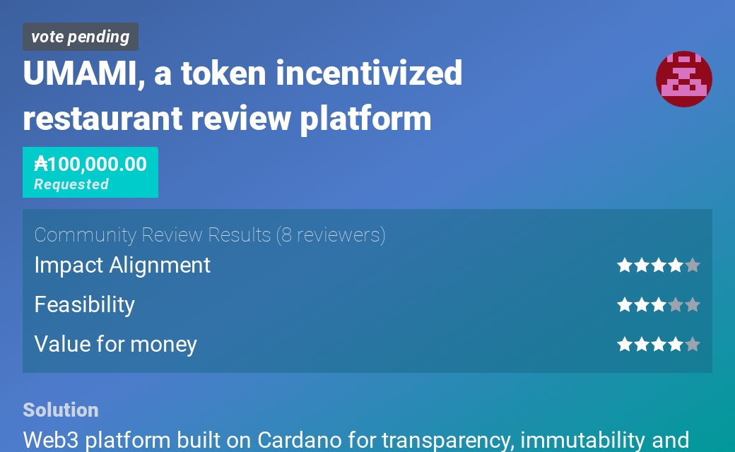 UMAMI, a token incentivized restaurant review platform | Lido Nation English