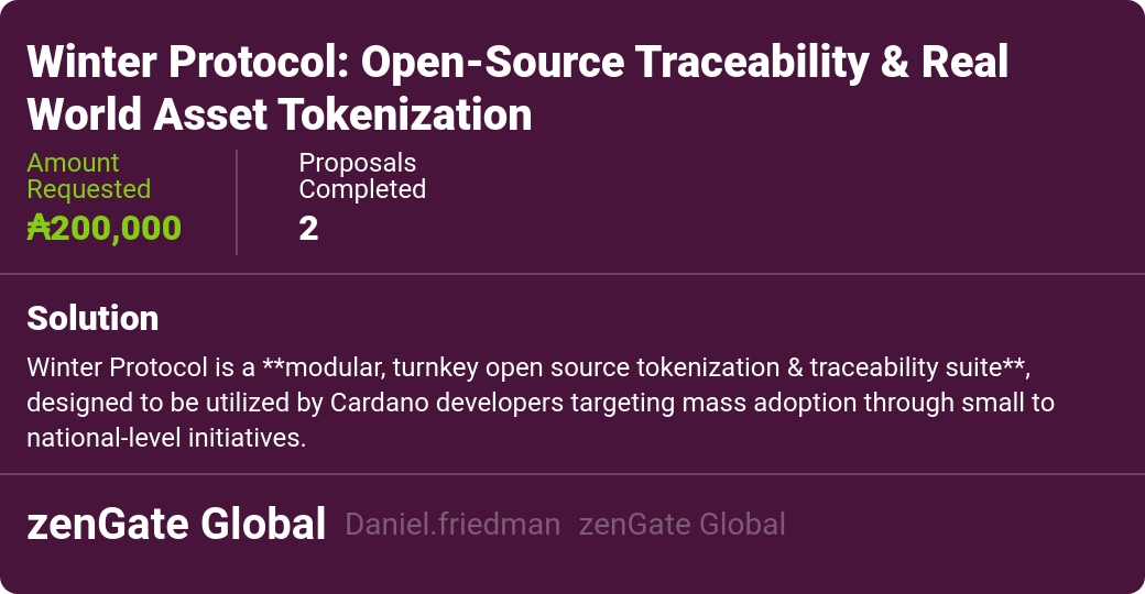 Winter Protocol Open Source Traceability And Real World Asset
