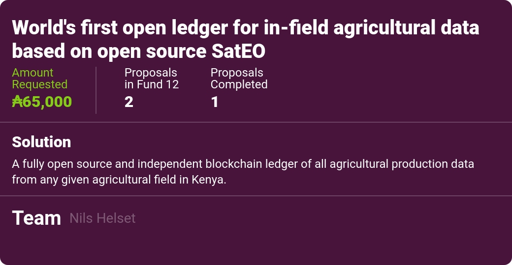 World's first open ledger for in-field agricultural data based on open source SatEO | Lido ...